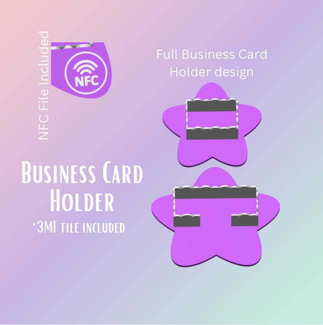 Star Business Card Holder Digital File | NFC & Non-nfc Options Included ...