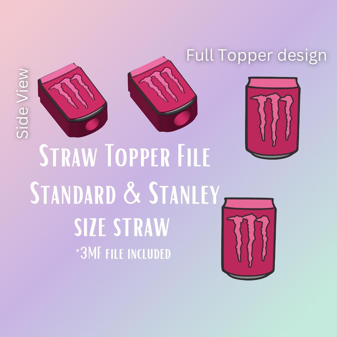 M Energy Drink* Straw Topper Digital File | Fits Standard & Stanley ...