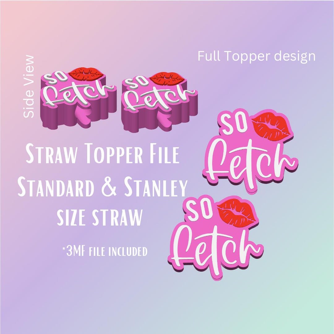 Fetch Straw Topper 3d-print File | Fits Standard & Stanley Straws | Pre ...