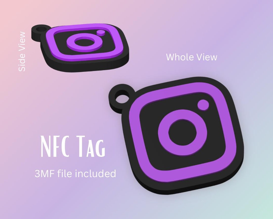 IG Social Media NFC Keychain Tag | Customizable 3d-print File | Pre ...