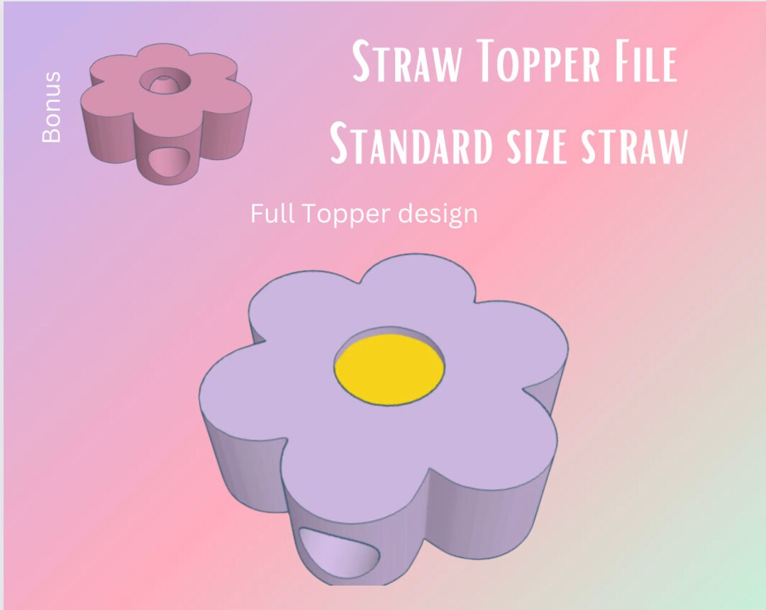 Flower Straw Topper STL - Etsy