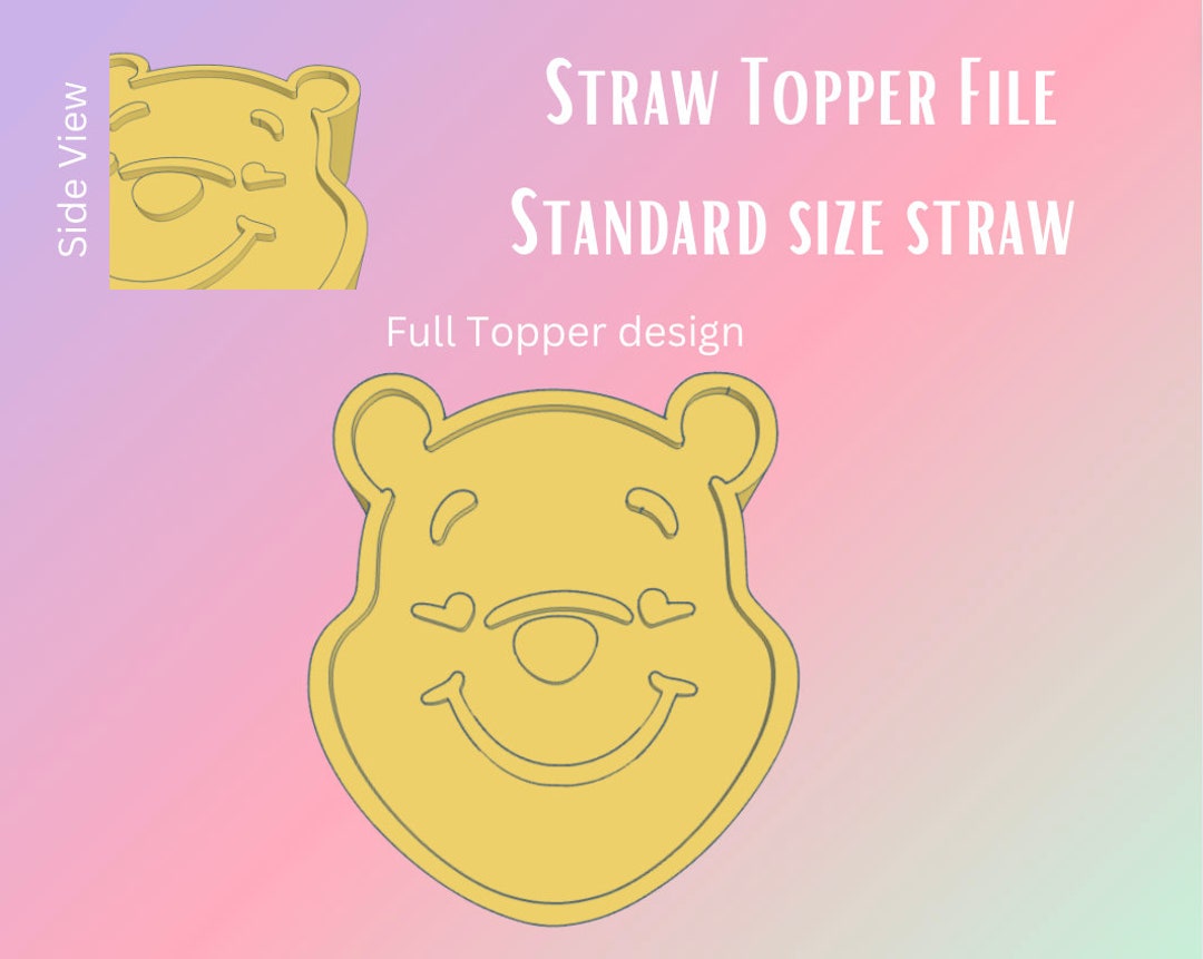 Silly Bear Topper Straw Topper STL - Etsy