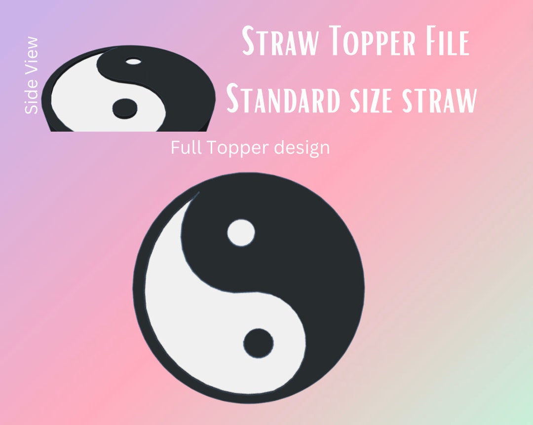 Ying Yang Topper Straw Topper STL - Etsy