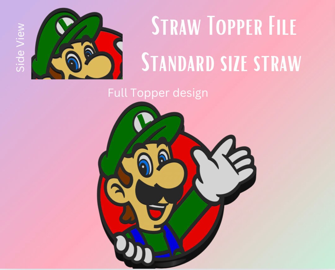 Super Green Bro Straw Topper STL - Etsy