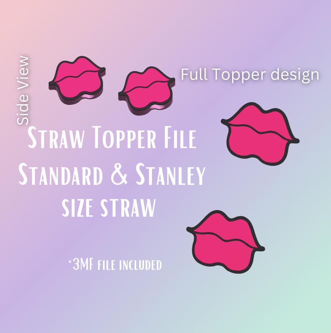 Sassy Doll Lips* Straw Topper Digital File | Fits Standard & Stanley ...