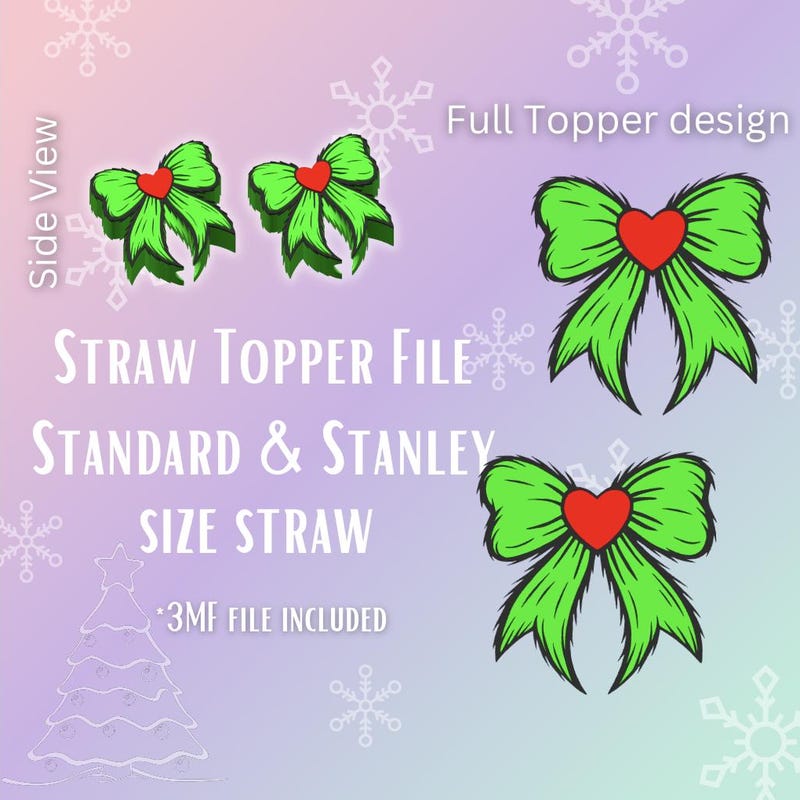 Grinch Straw Bow Topper - Etsy