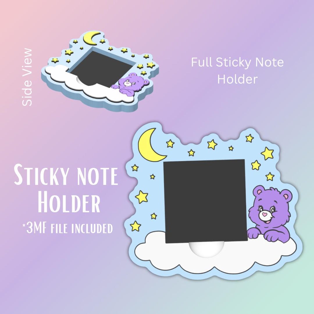 Bear That Cares Sticky Note Holder Digital File | Pre-colored 3MF File ...