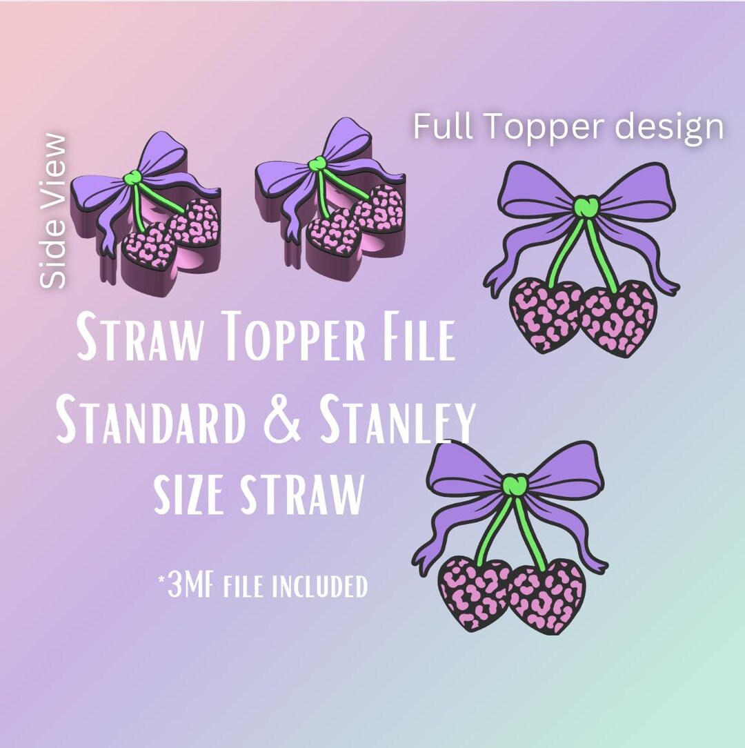 Leopard Cherry* Straw Topper 3d-print File | Fits Standard & Stanley ...