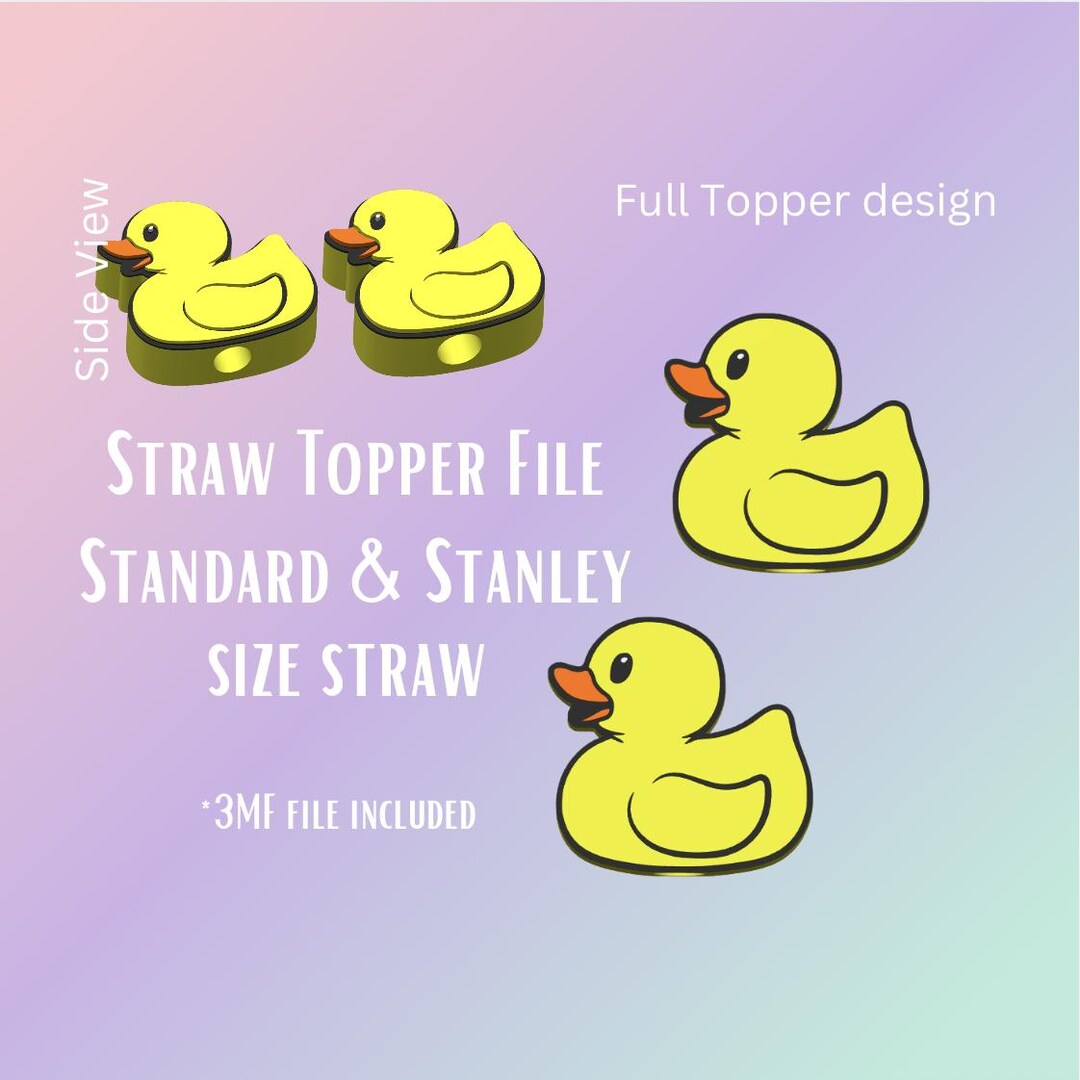 Rubber Duck Straw Topper Digital File | Fits Standard & Stanley Straws ...