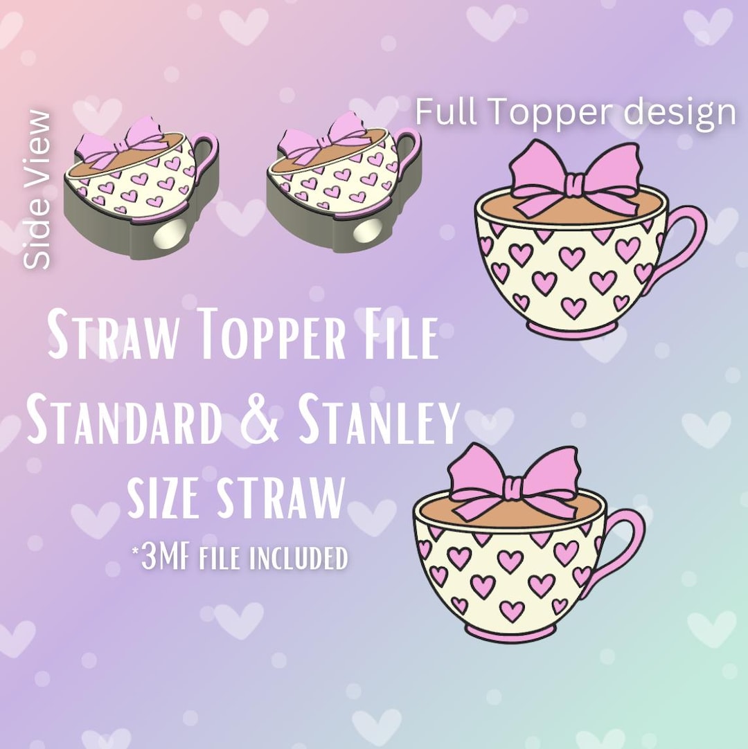 Love Latte Bow* Straw Topper Digital File | Fits Standard & Stanley ...
