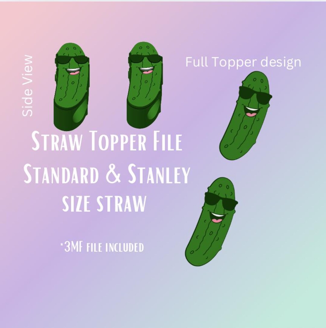 Cool Pickle Straw Topper Digital File | Fits Standard & Stanley Straws ...