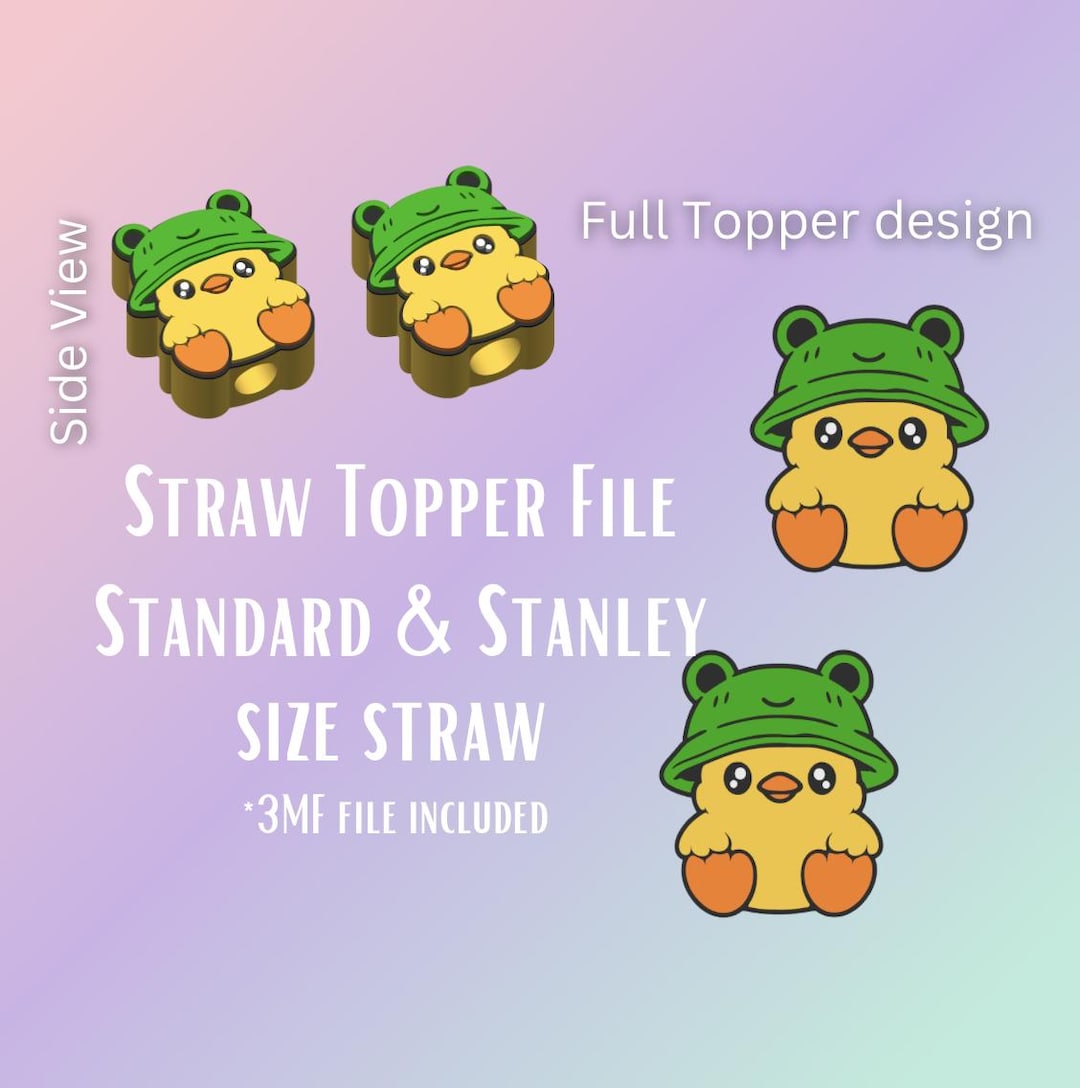 Duck With Frog Hat* Straw Topper 3d-print File | Fits Standard ...