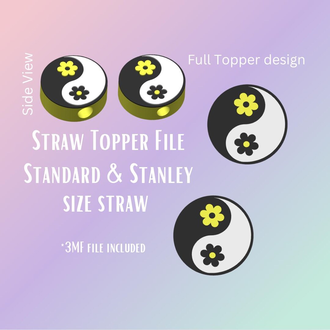 Daisy Ying Yang Straw Topper Digital File | Fits Standard & Stanley ...