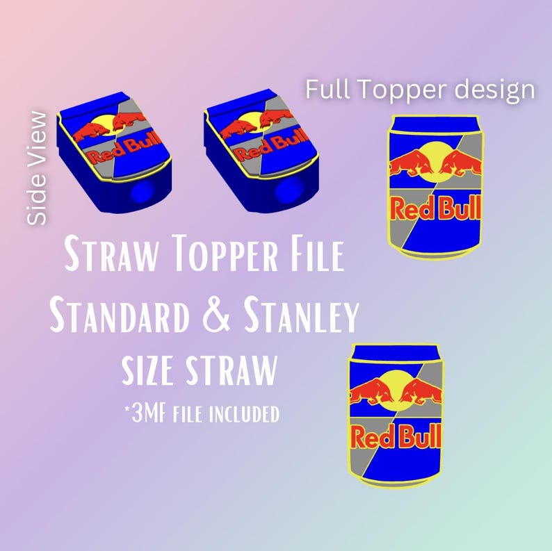 RB Energy Drink* Straw Topper Digital File | Fits Standard & Stanley ...