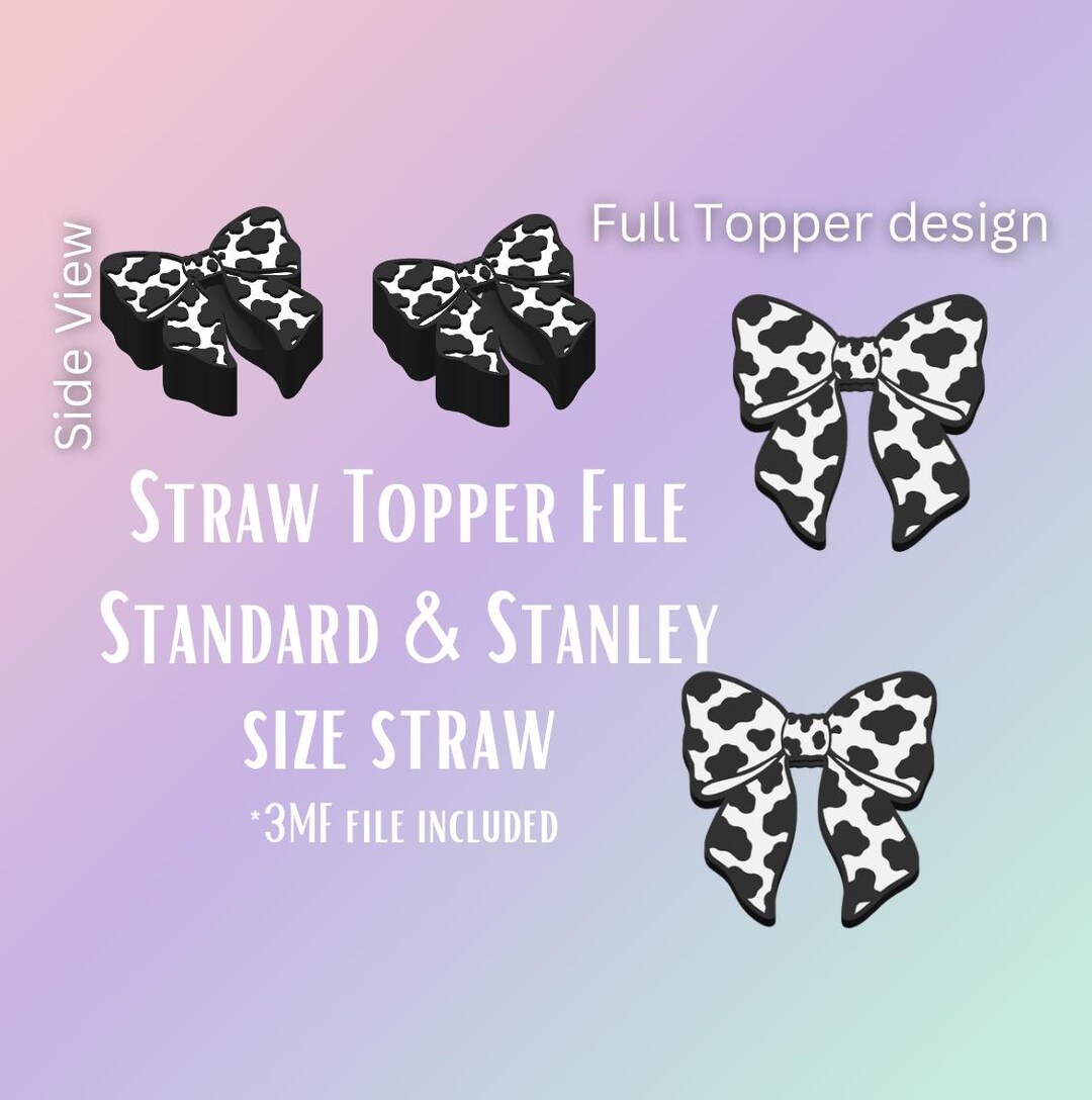 Cow Bow* Straw Topper Digital File | Fits Standard & Stanley Straws ...
