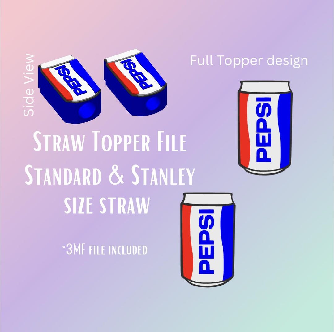 P Cola Straw Topper STL File | 3D Print Cup Accessory | Fits Stanley ...