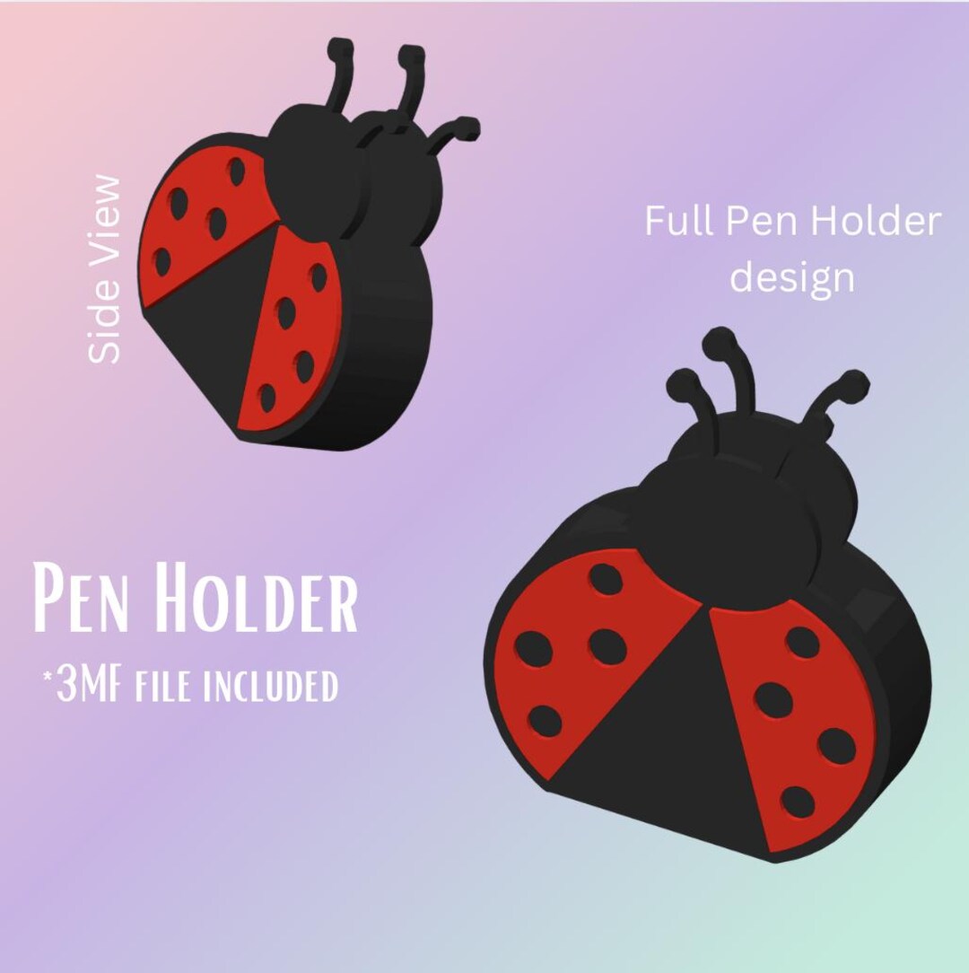 Ladybug Pen Holder Digital File | Pre-colored 3MF File - Etsy