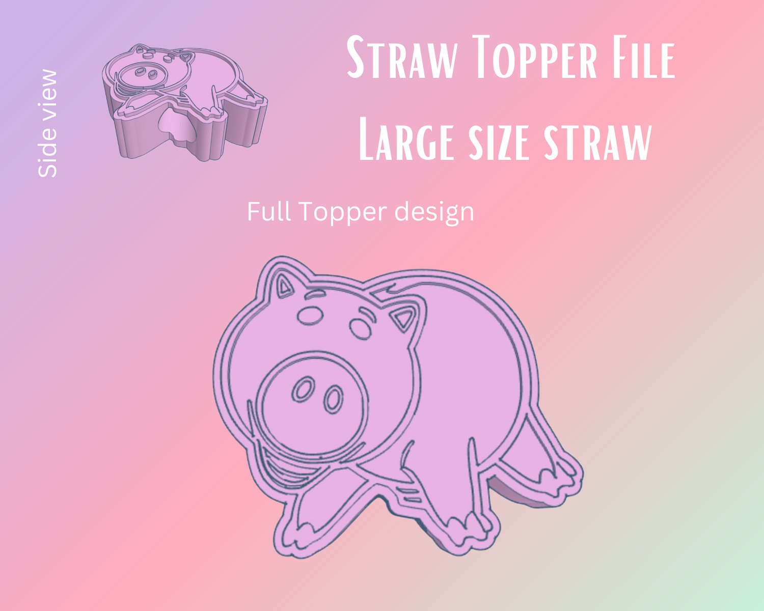 STANLEY Toy Pig Straw Topper STL - Etsy