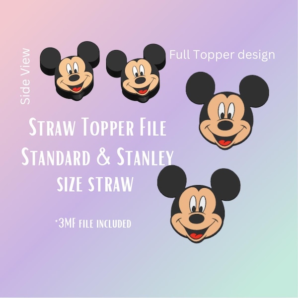 Mickey Mouse Straw Topper - Etsy