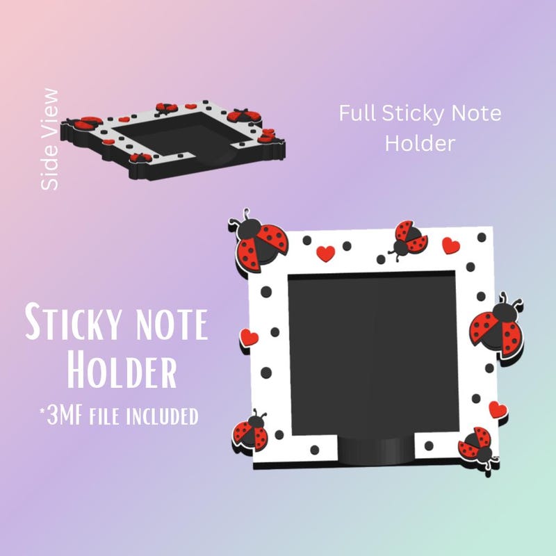 Post It Note Holder Stl 3d Print File - Etsy