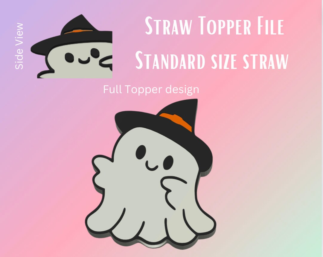 Cute Ghost Straw Topper STL - Etsy