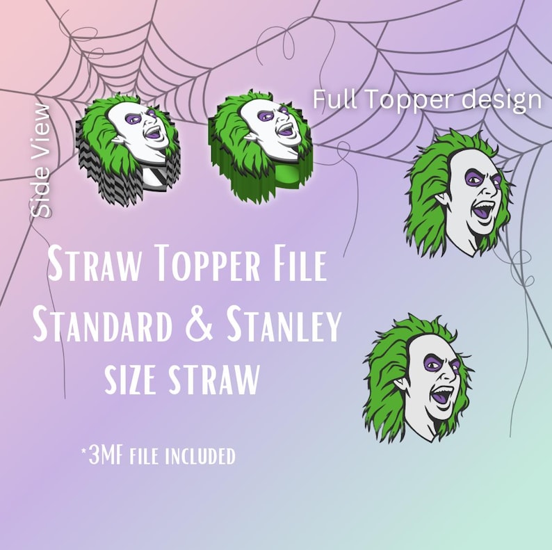 Bug Man* Straw Topper Digital File | Fits Standard & Stanley Straws ...