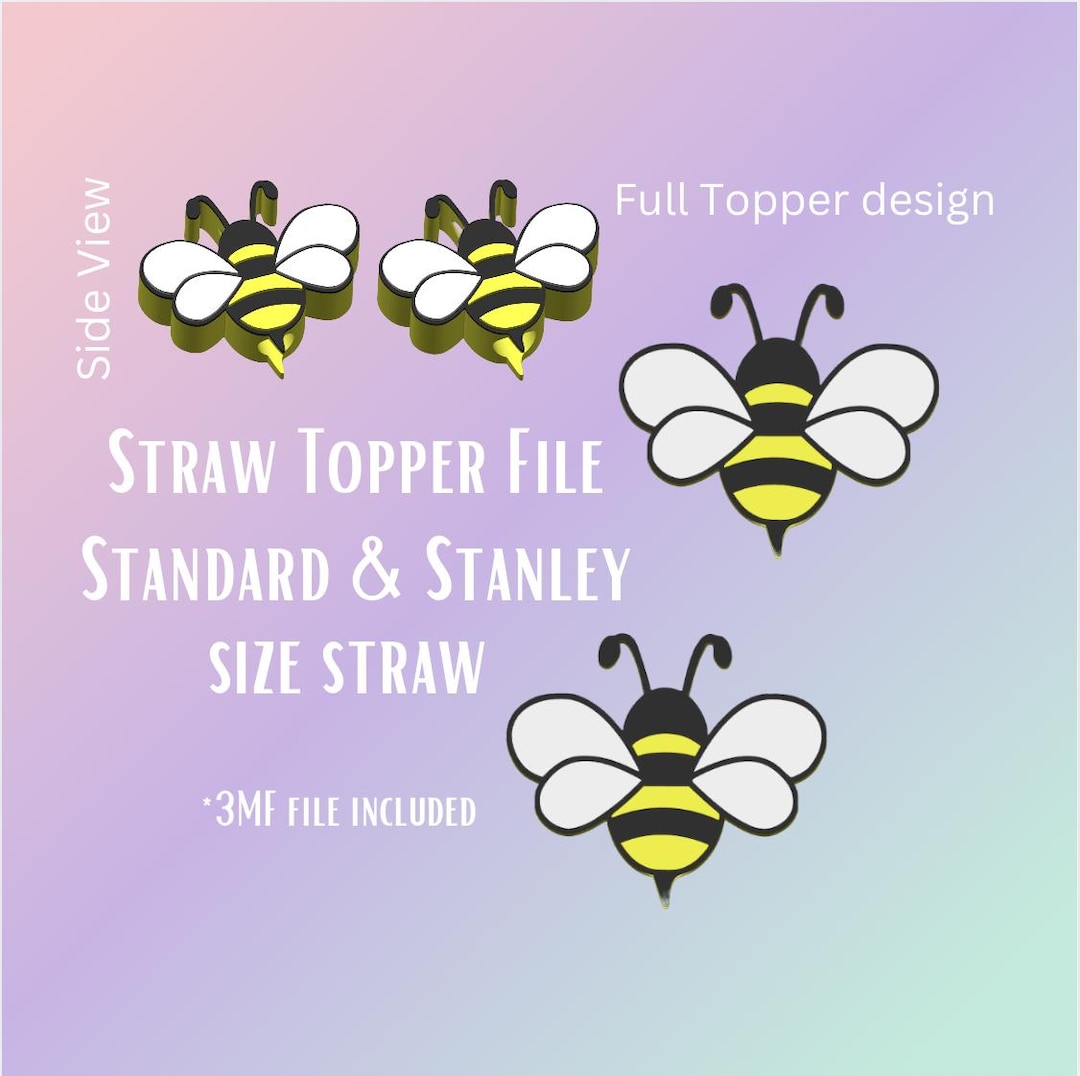 Bee Straw Topper Digital File | Fits Standard & Stanley Straws | Pre ...
