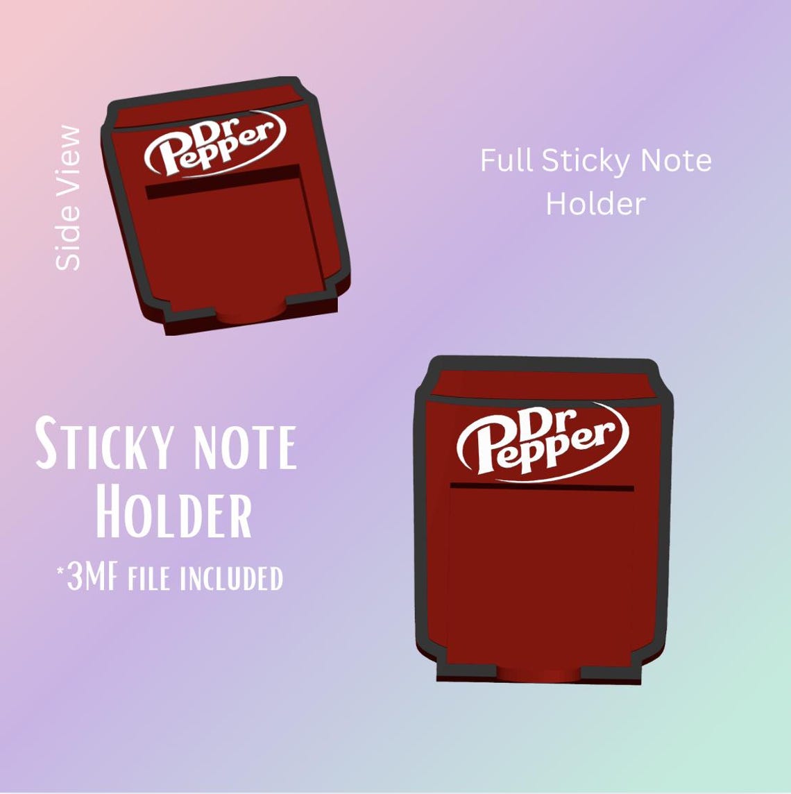 Dr P Sticky Note Holder STL File | Cute Desktop Organizer | 3D Printed ...