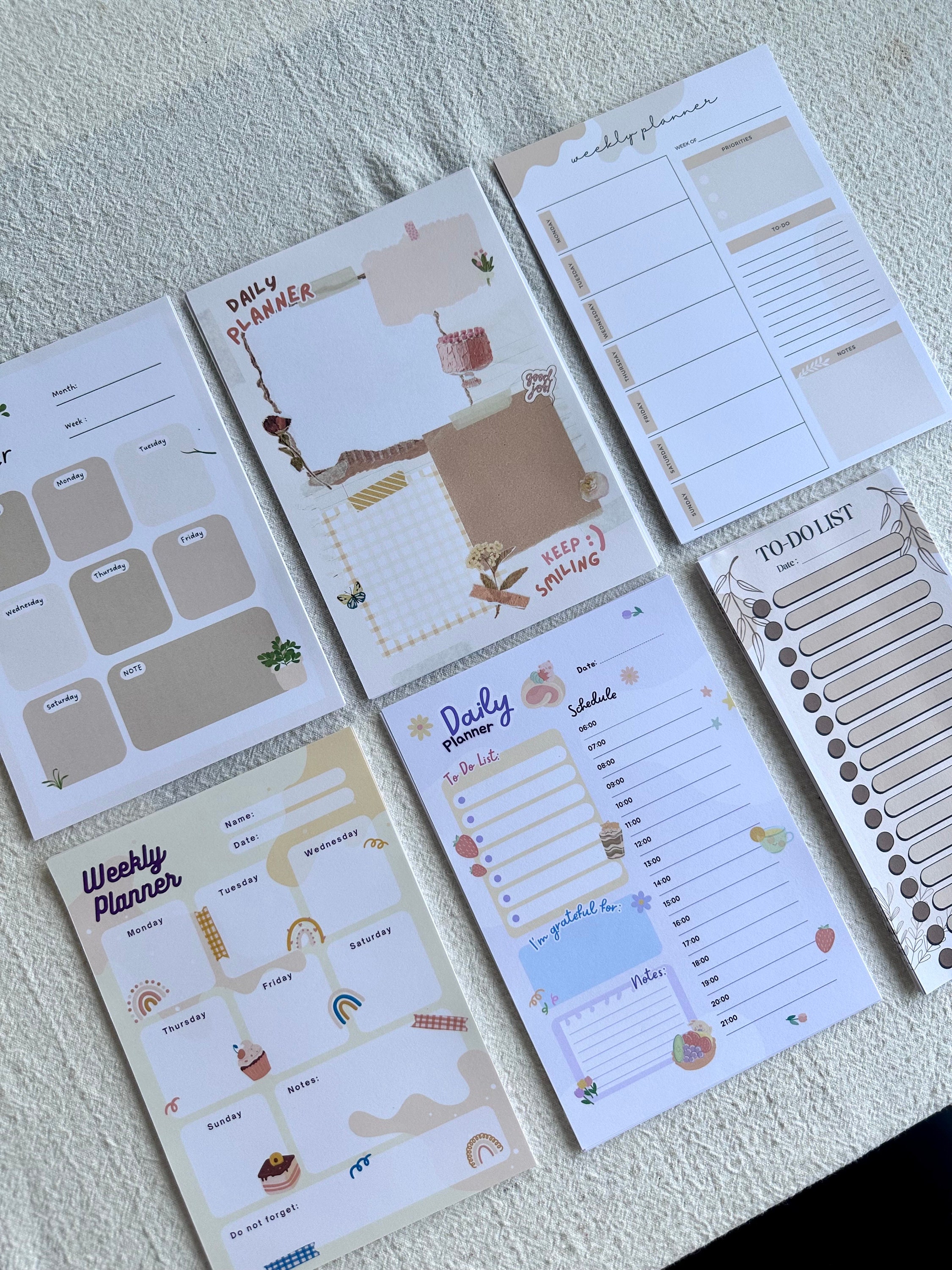 Weekly / Daily Planning Sheets Calendar Notepad With Todo List ...