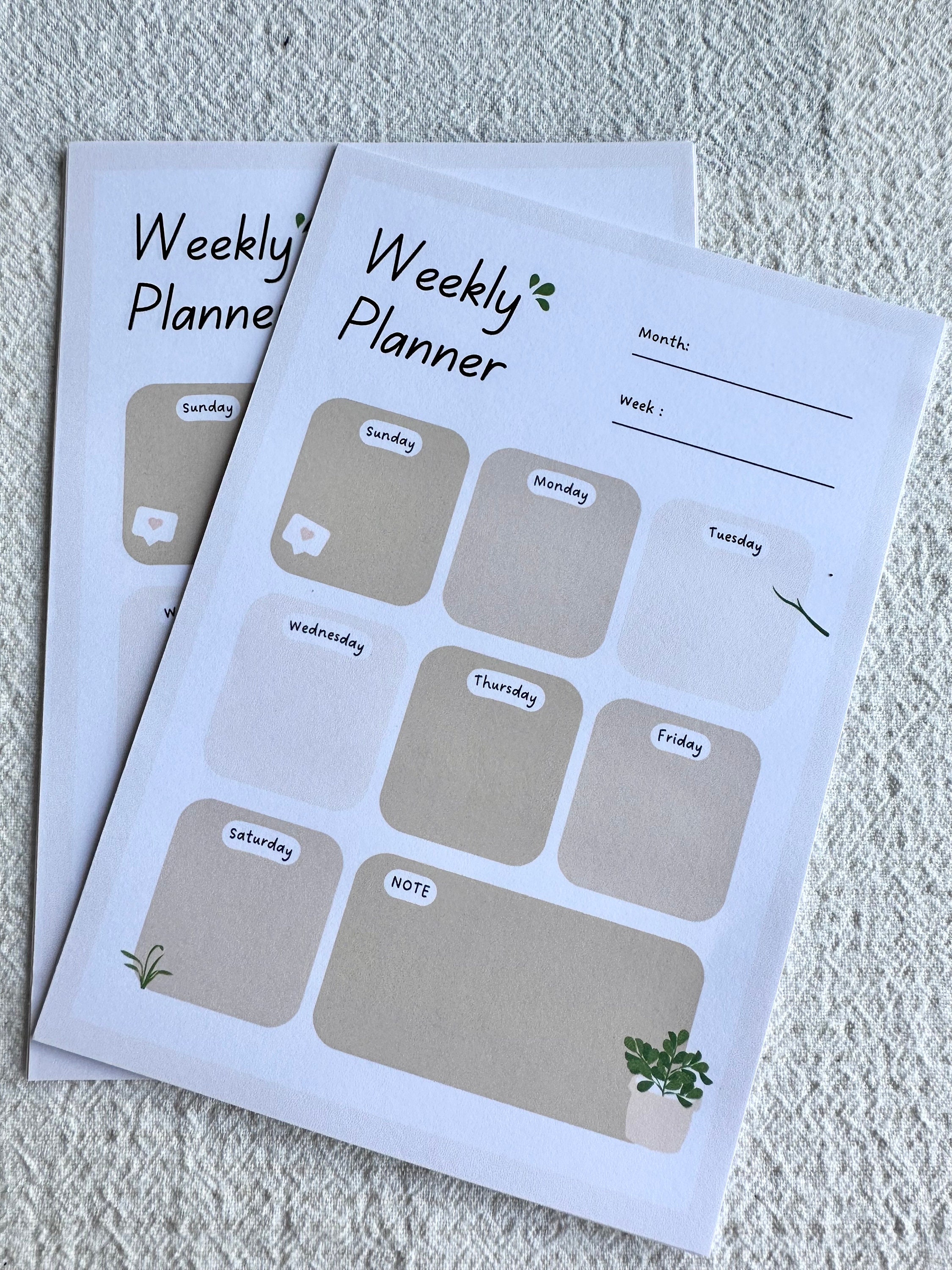 Weekly / Daily Planning Sheets Calendar Notepad With Todo List ...