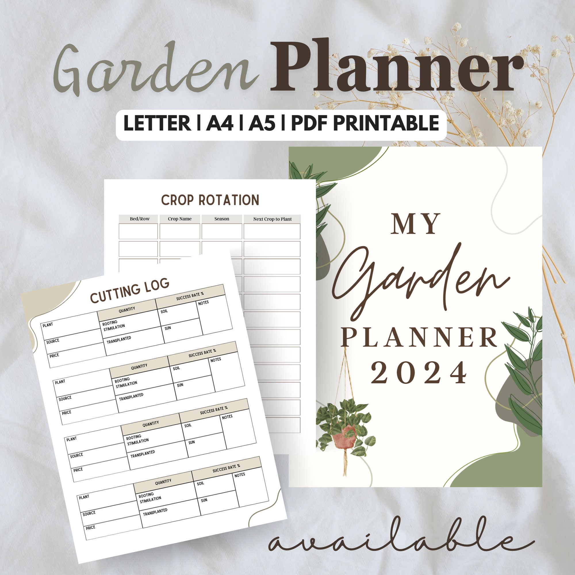 Digital Garden Planner 2024 Digital Pastel Garden Journal - Etsy