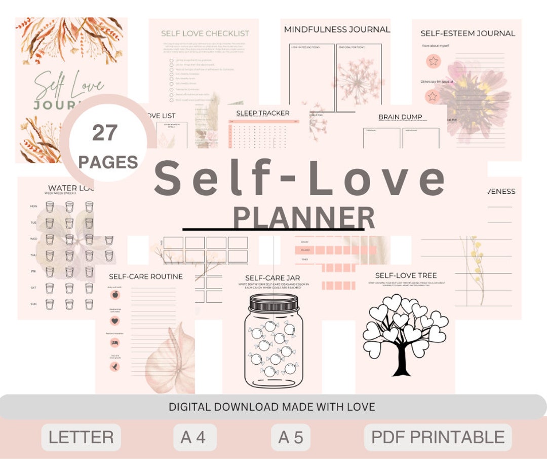 Self Love Planner, Self Care Journal, Self Care Checklist, Self Care ...