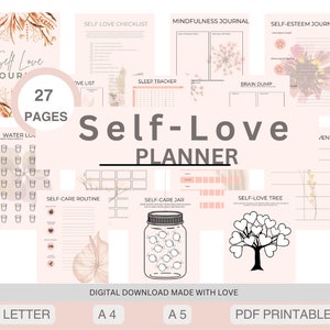 Self Love Planner, Self Care Journal, Self Care Checklist, Self Care ...