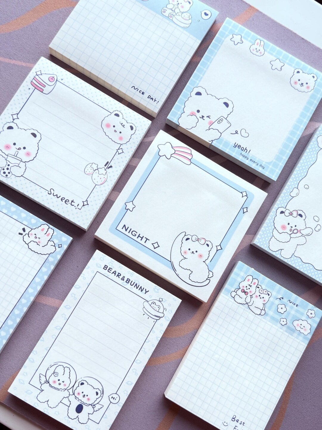 Cute Panda Memo Pad Set, Cartoon Memo Pad, Kawaii Notepad, Korean ...