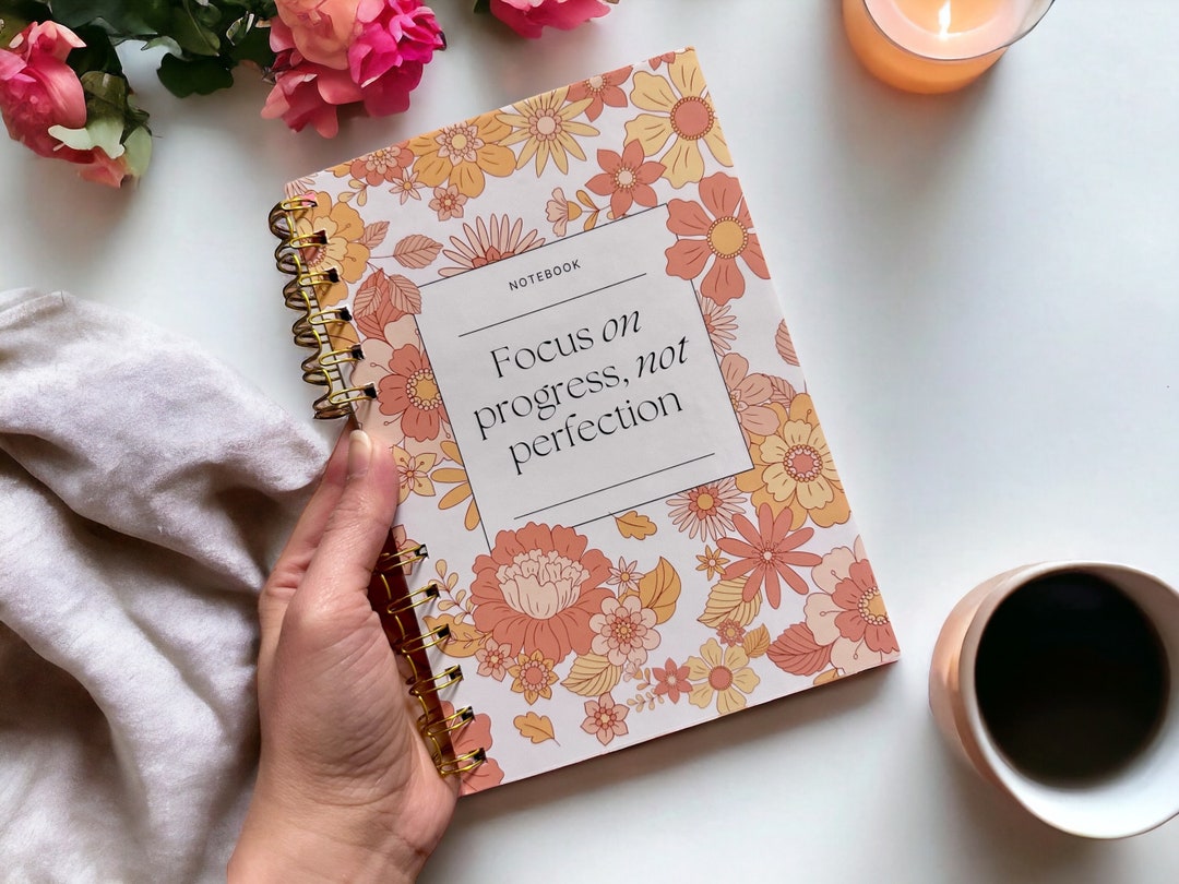 Spiral Notebooks | Cute, Aesthetic Positive Vibes Journal | Focus on Progress, Not Perfection ...
