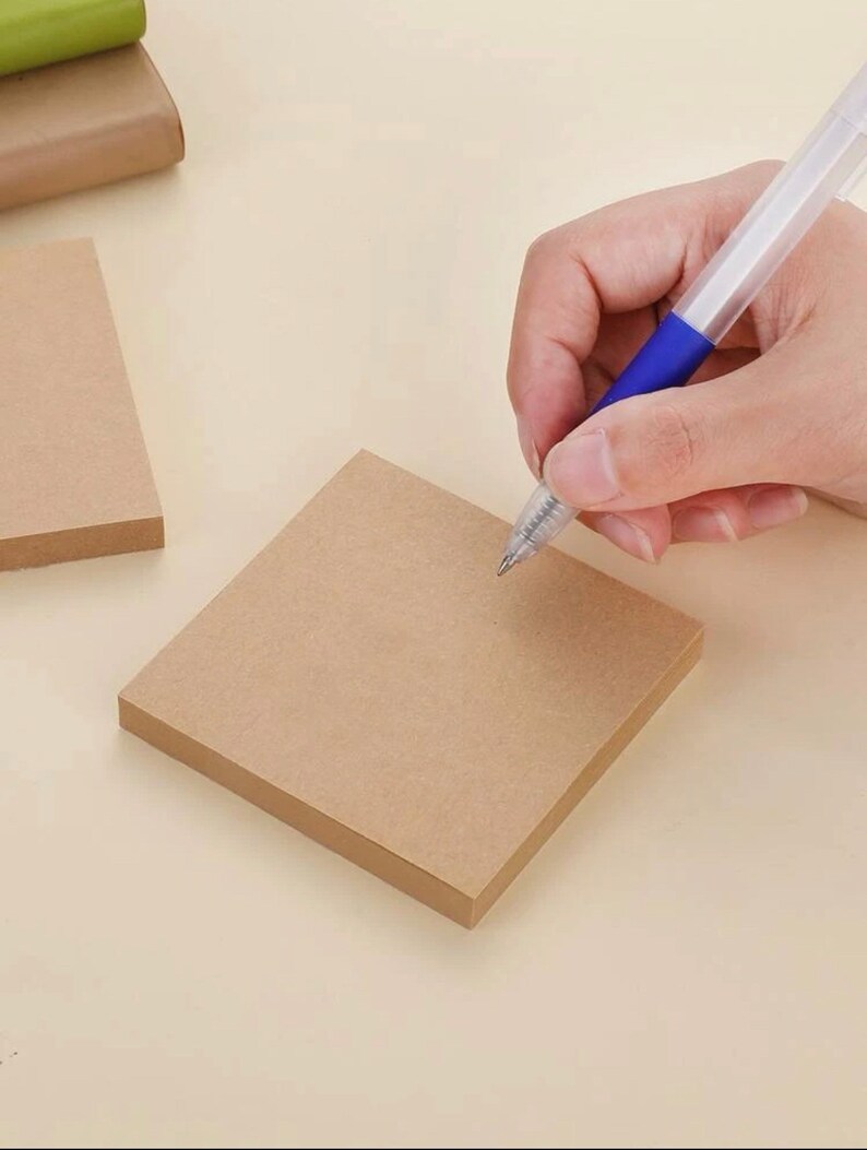 Kraft Sticky Notes 3x3 Kraft Paper Sticky Notes Sticky - Etsy