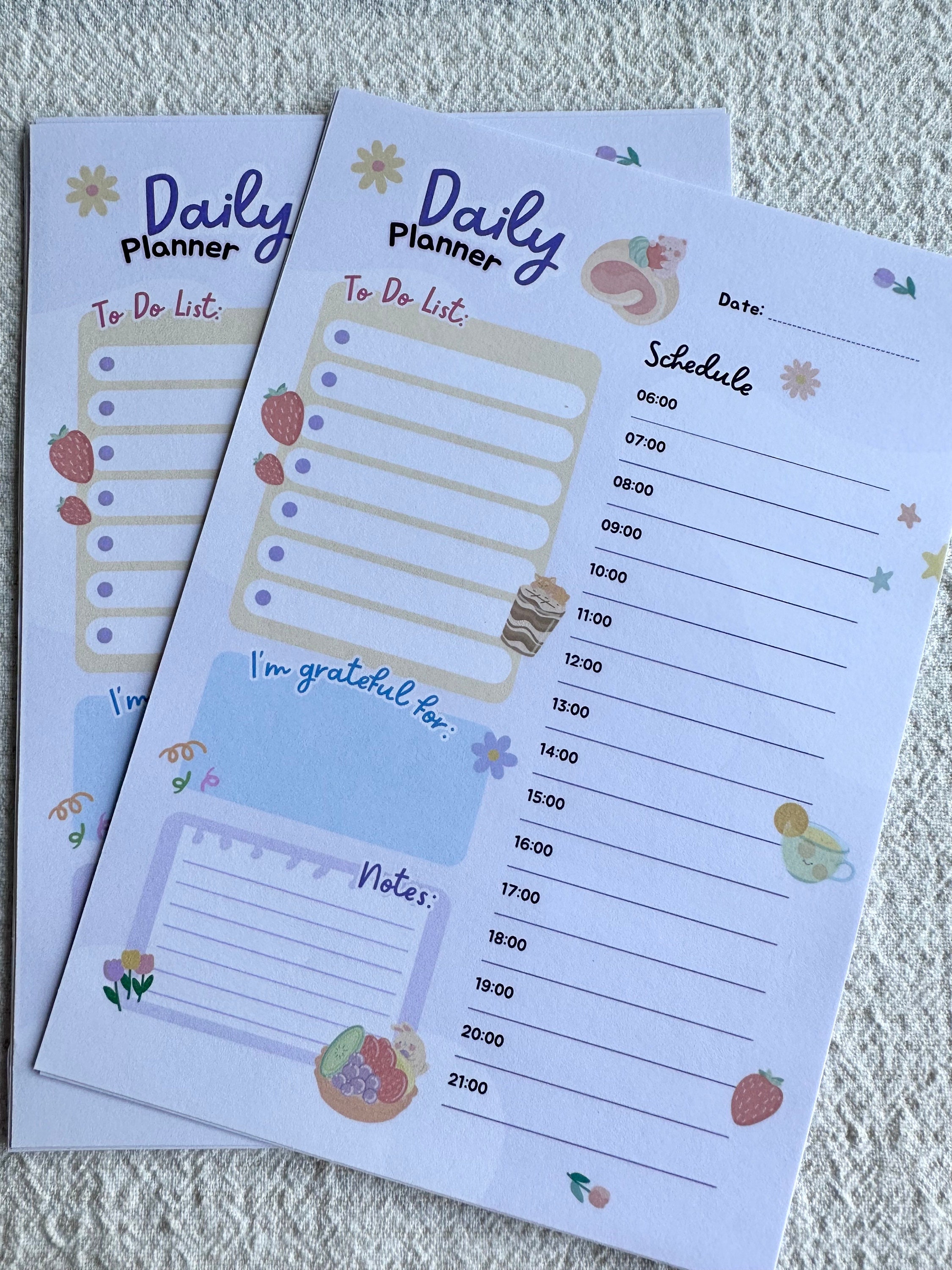 Weekly / Daily Planning Sheets Calendar Notepad With Todo List ...