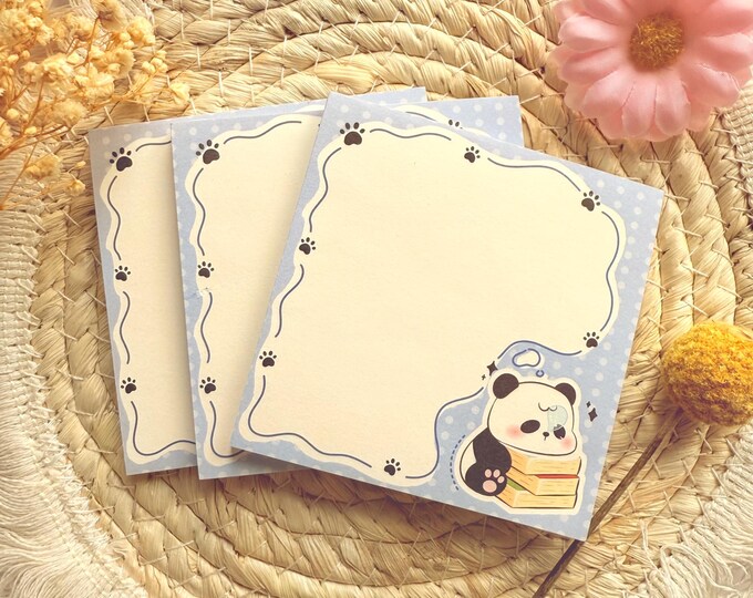 Cute Panda Memo Pad Set, Cartoon Memo Pad, Kawaii Notepad, Korean ...