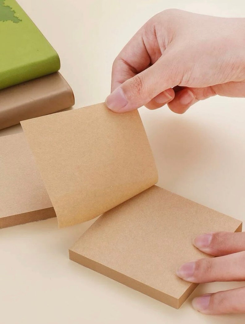 Kraft Sticky Notes 3x3 Kraft Paper Sticky Notes Sticky - Etsy