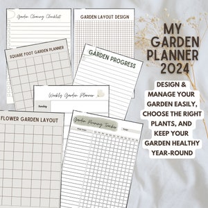 Digital Garden Planner 2024, Digital Pastel Garden Journal, Minimalist ...