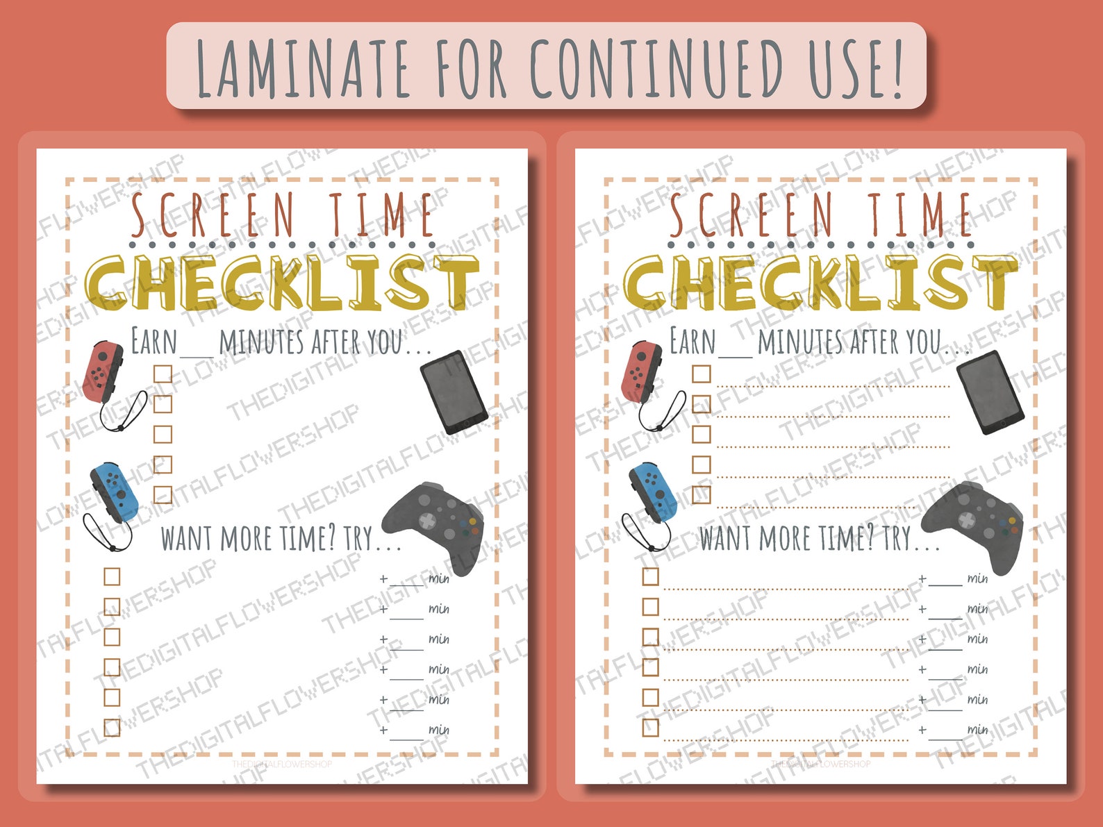 Screen Time Checklist Editable Printable Screen Chart Screen Time ...