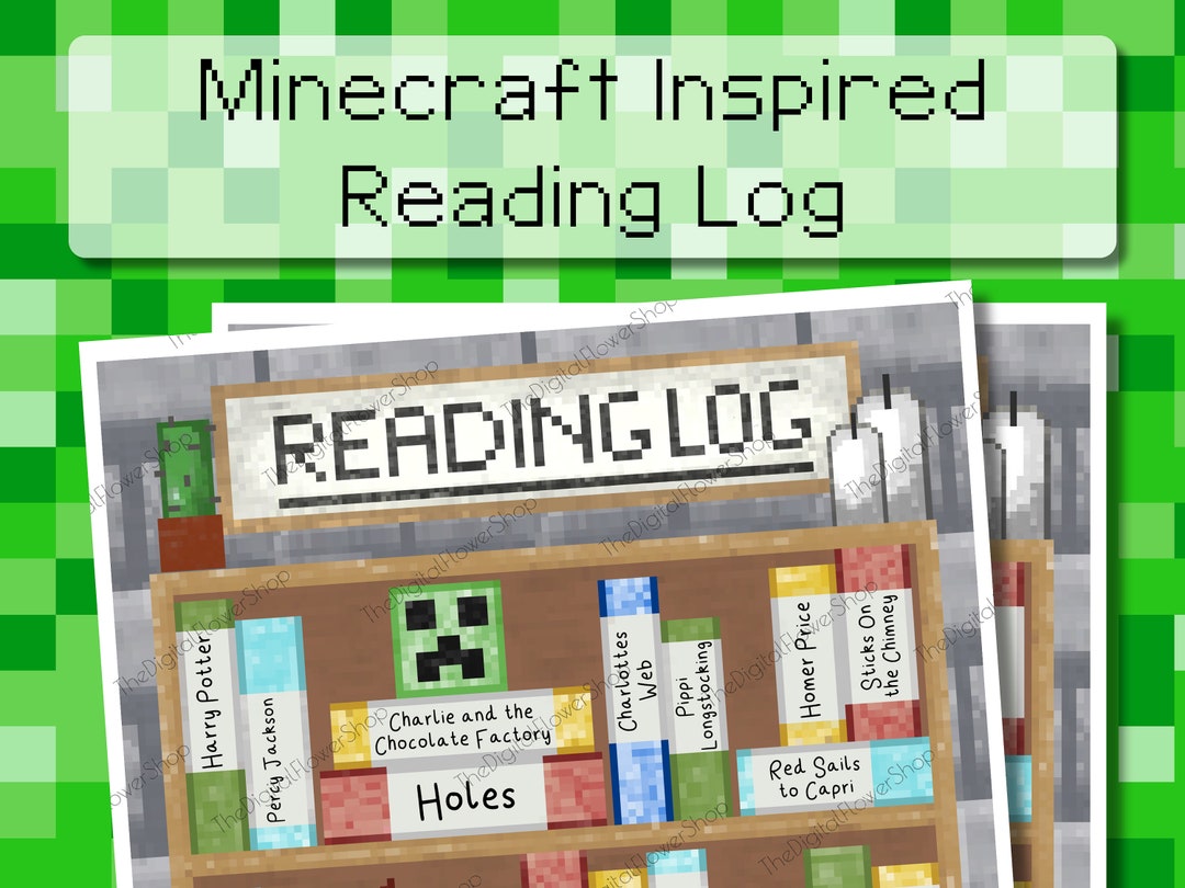 Minecraft Inspired Reading Log | Reading Log | Bookshelf | Printable ...