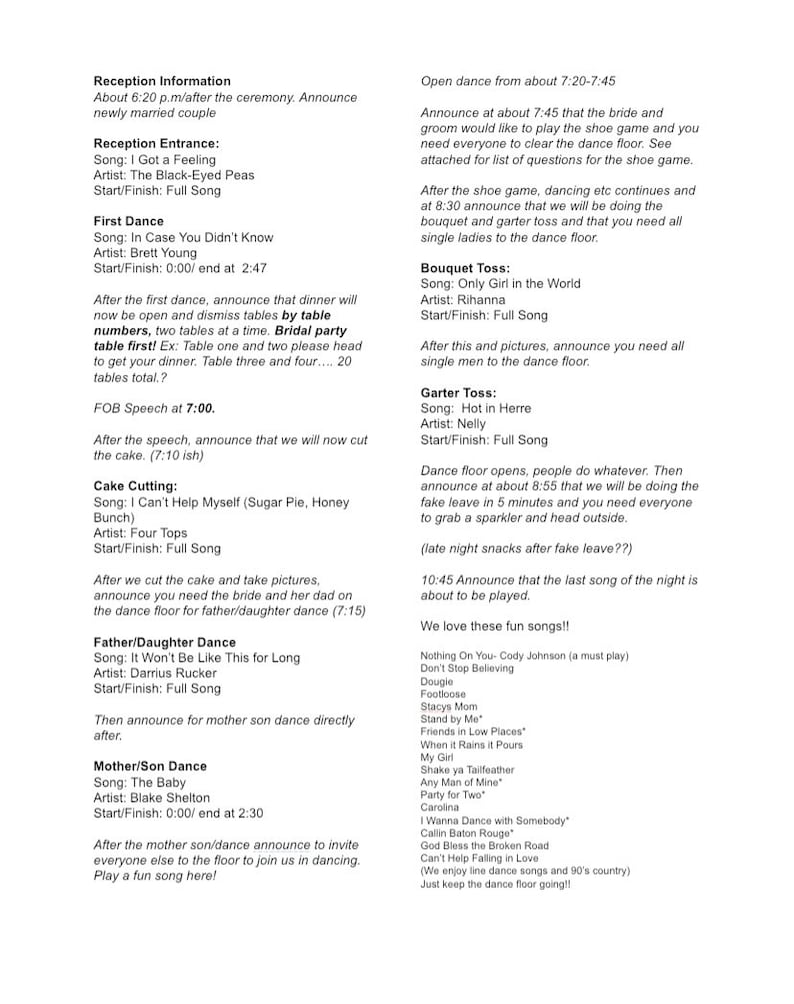 Wedding DJ Guides - Etsy