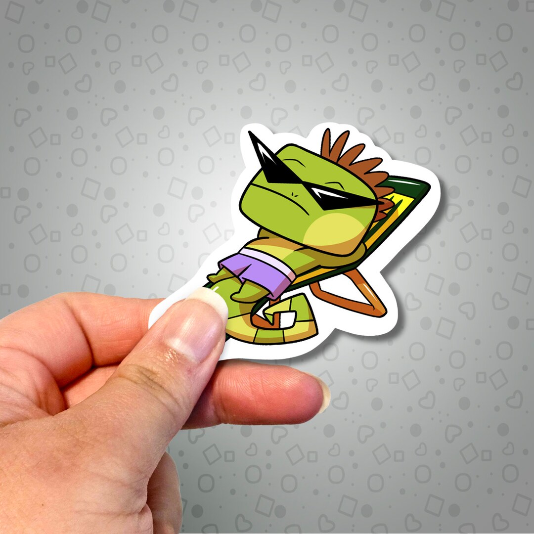 Cool Summer Iguana Sticker, Puerto Rican Iguana Stickers, Kawaii Animal ...