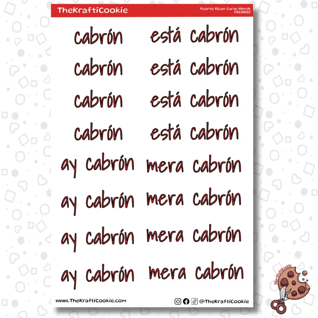 Cabrón Sticker Sheet Funny Hispanic Sayings Funny Curse Word - Etsy