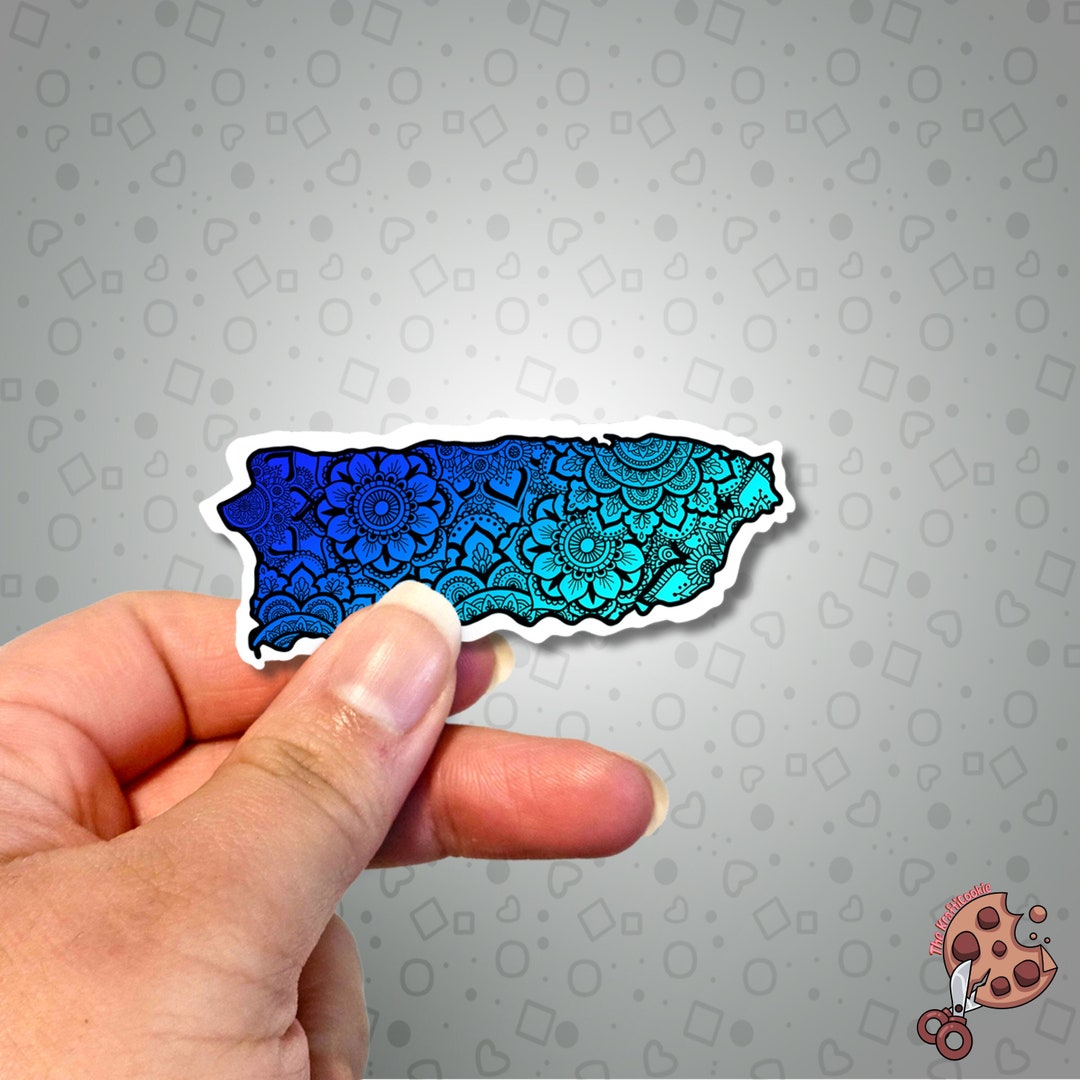 Puerto Rico Mandala Sticker, Puerto Rican Travel Stickers, Floral ...