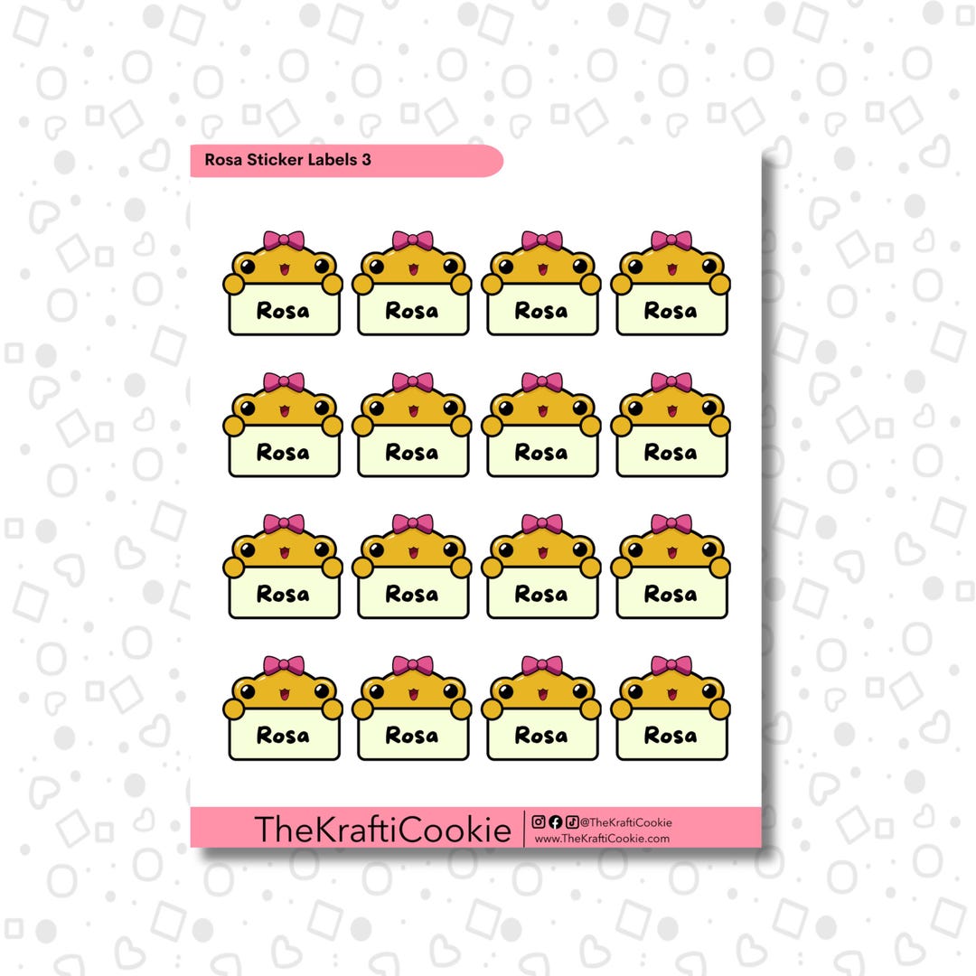 Cute Coquí Girl Frog Kid Name Label, Kids Labels for School, Daycare ...