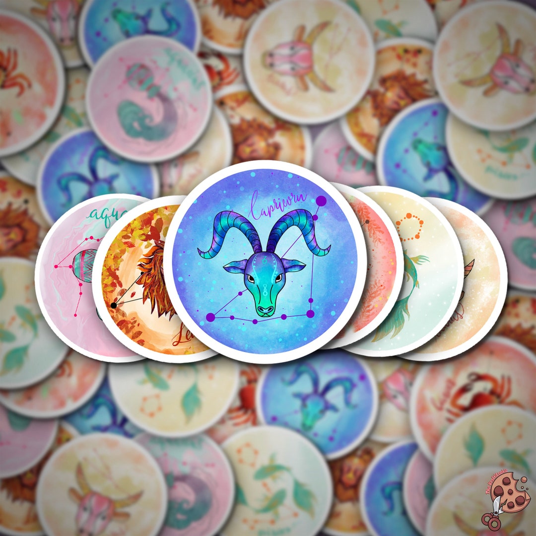 Zodiac Sign Stickers Astrology Sign Sticker Celestial - Etsy