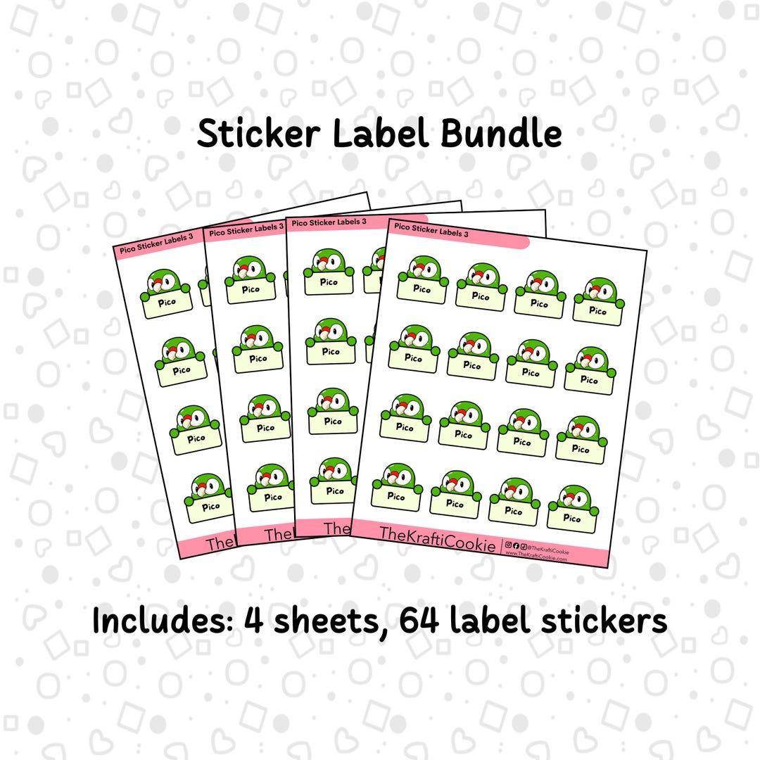 Cute Parrot Kid Name Label Bundle, Kids Labels for School, Daycare ...