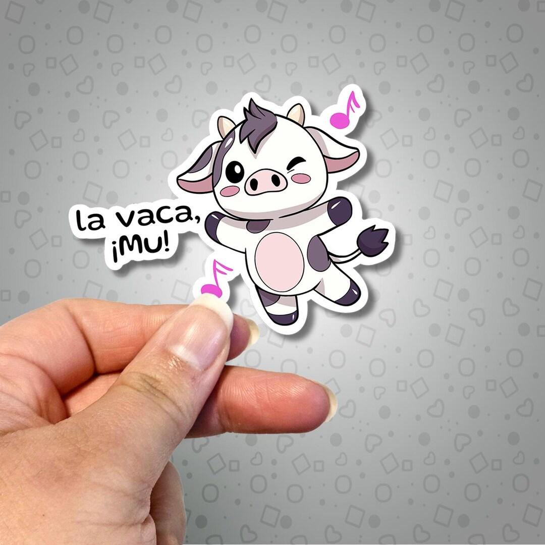 Cute Cow La Vaca, mu Sticker, Kawaii Puerto Rico Animal Stickers, Vinyl ...